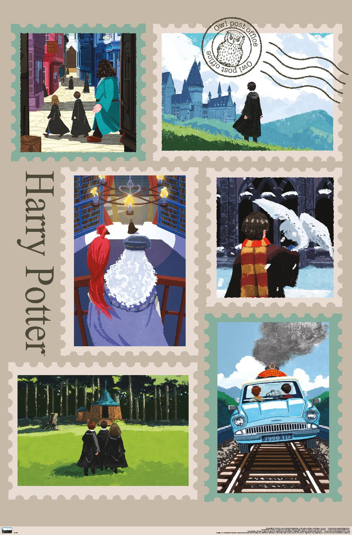 The Wizarding World: Harry Potter - Stamps Collage Wall Poster, 14.725 ...