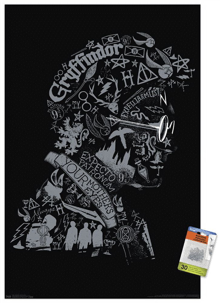 The Wizarding World: Harry Potter - Text Graphic of Harry Potter Wall ...