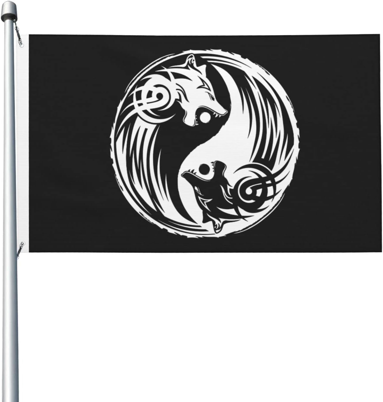 The Wolf Of Yin And Yang Flag 3x5 Ft Outdoor Decoration Banner Yard ...