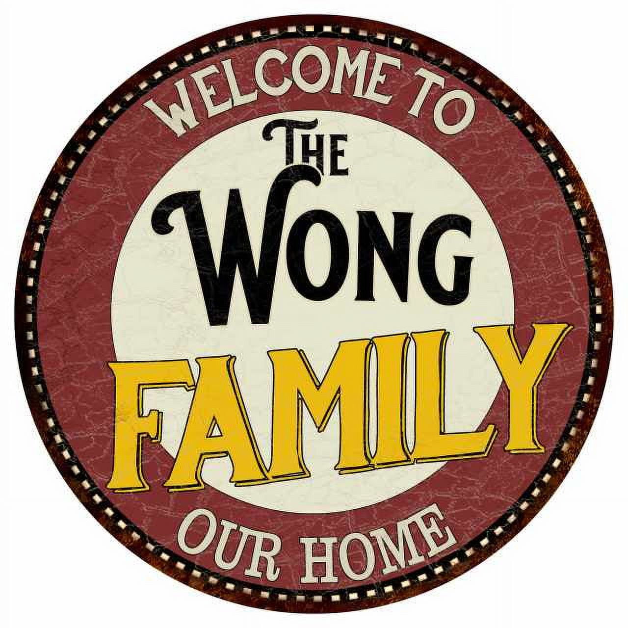 The Wong Family 14" Round Metal Sign Kitchen Game Room Decor ...