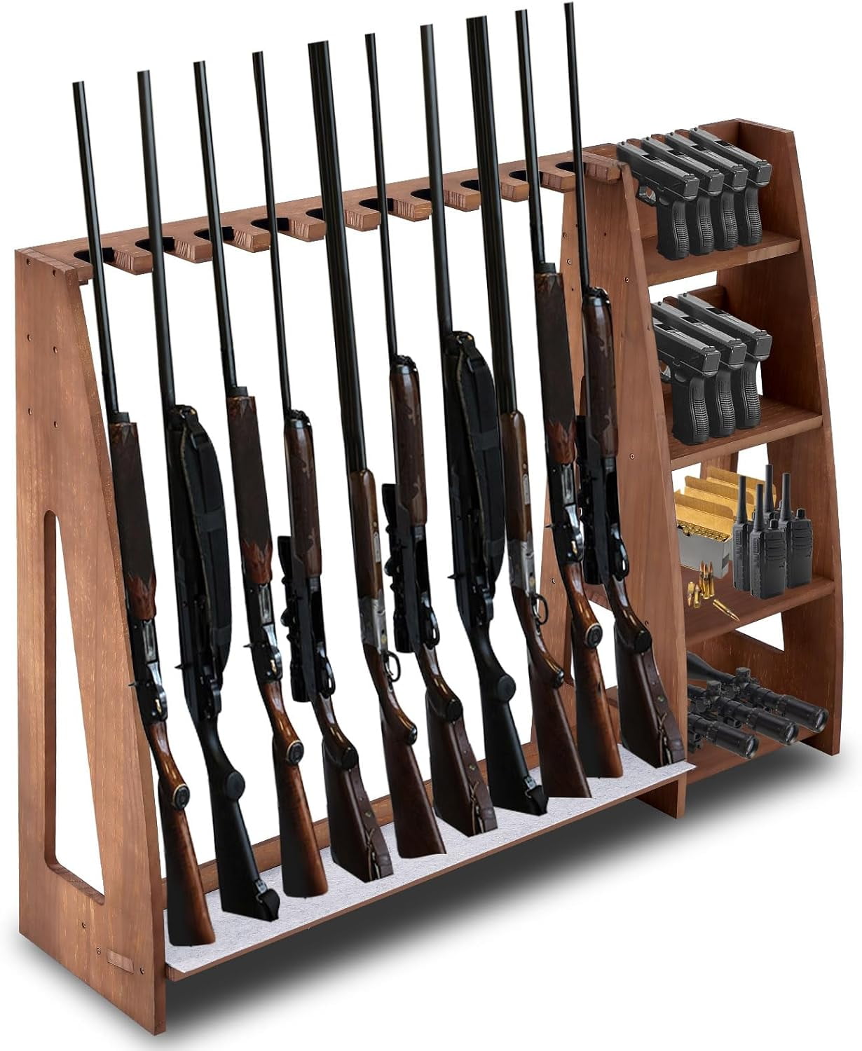 The Wooden Gun Rack with Holder, Indoor Floor Standing Rifle Rack, Gun ...