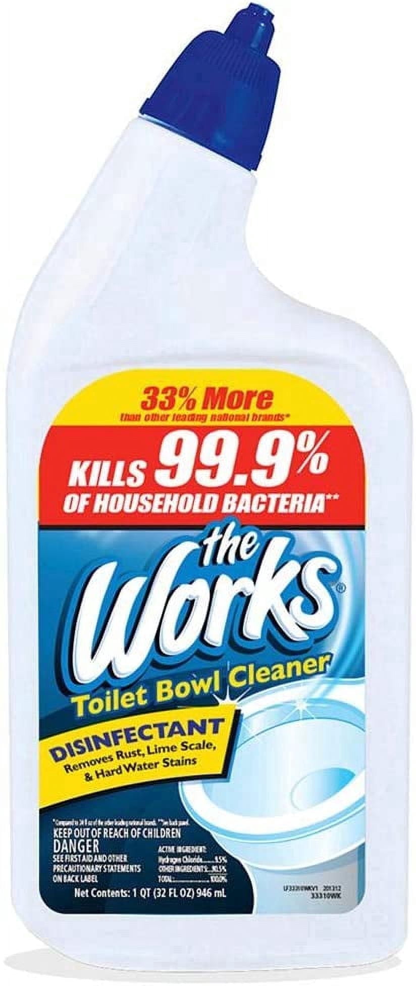 The Works 32 oz Toilet Bowl Cleaner, Kills 99% Bacteria, Removes Rust ...
