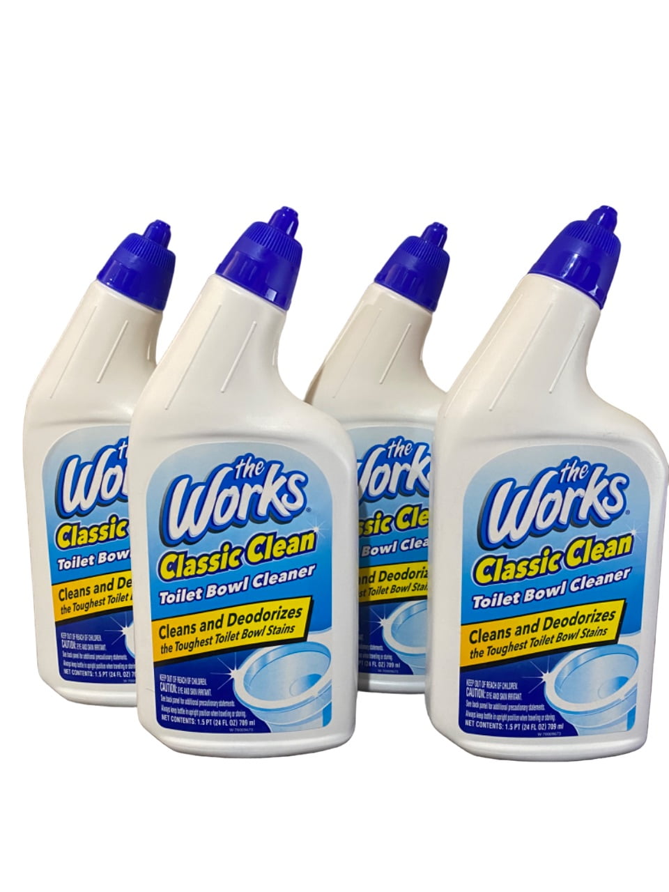 The Works Disinfectant Toilet Bowl Cleaner, 24 Fl Oz, 4 Pack, Removes ...