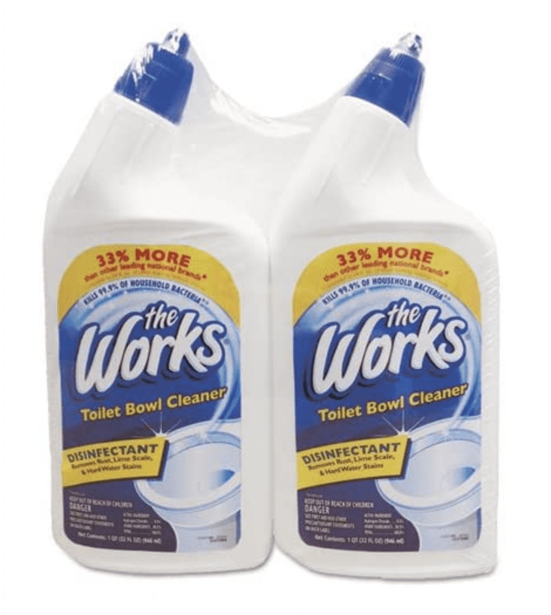 The Works Toilet Bowl Cleaner 32 Ounce Pack, Kills 99.9% Bacteria ...
