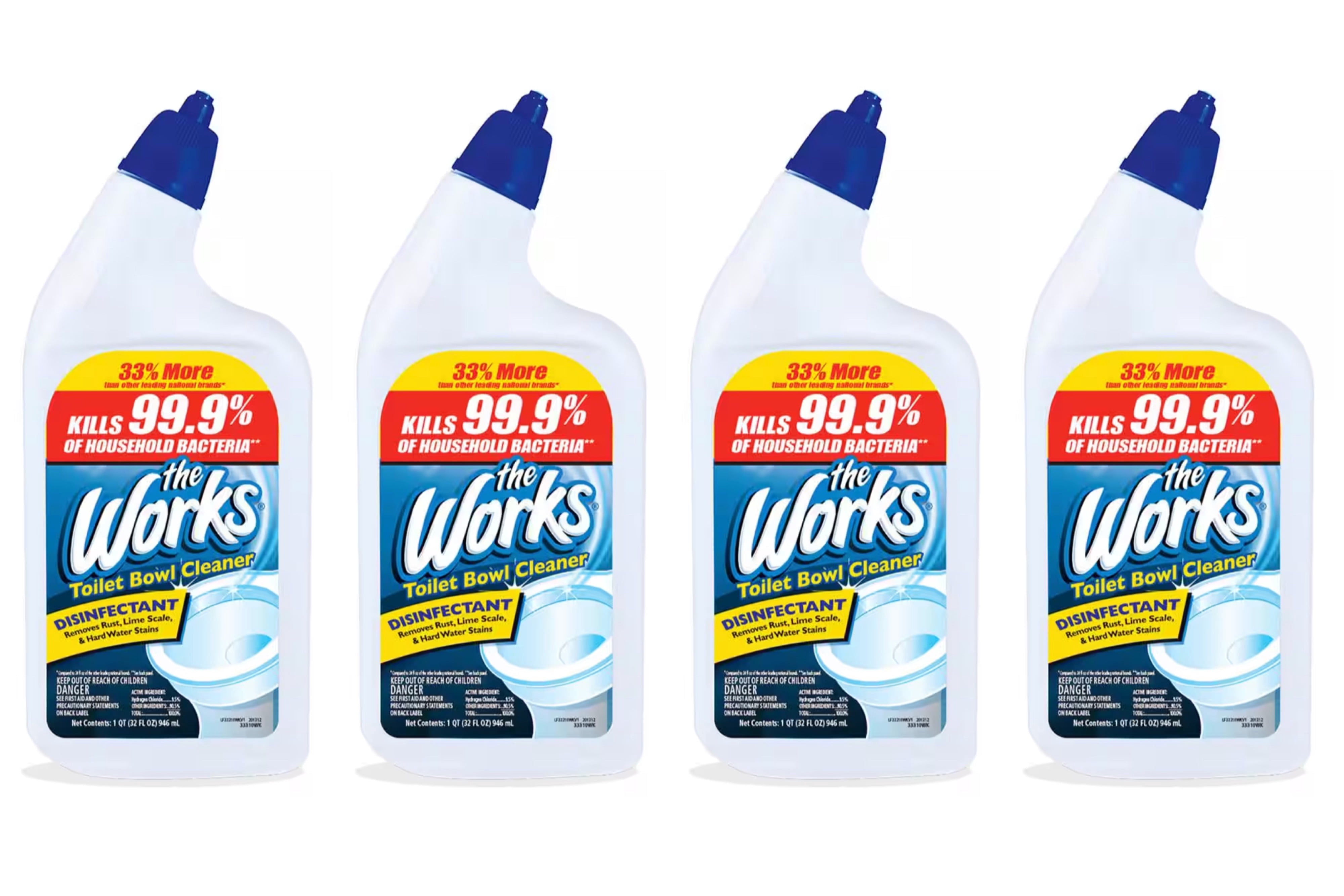 The Works Toilet Bowl Cleaner, 32 Ounce, 4 Count, 4 Pack - Walmart.com