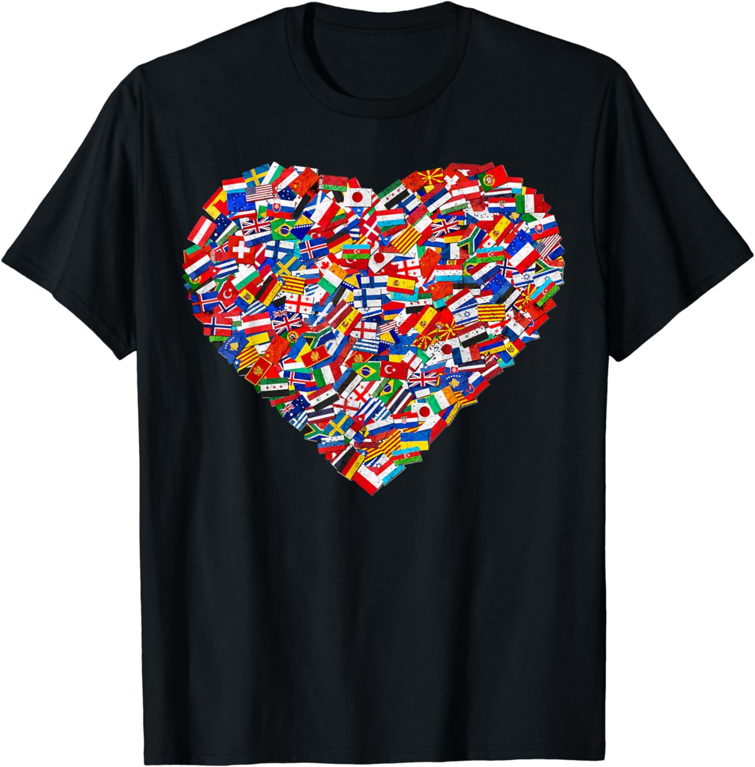The World Flags Unity Day Heart Flags of the Countries T-Shirt ...