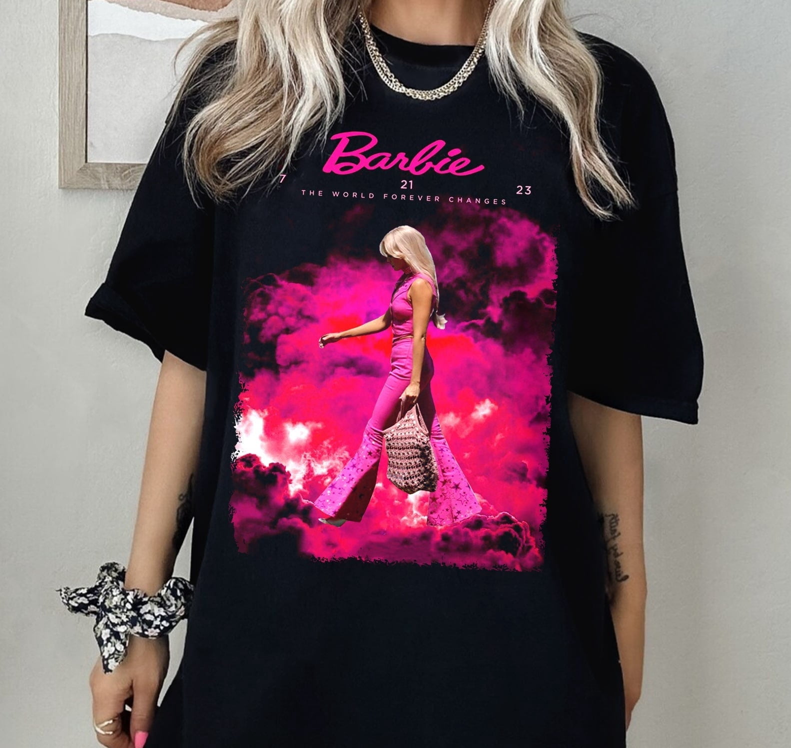 The World Forever Change Barbie 2023 Shirt, Barbie Vs Oppenheimer Shirt ...