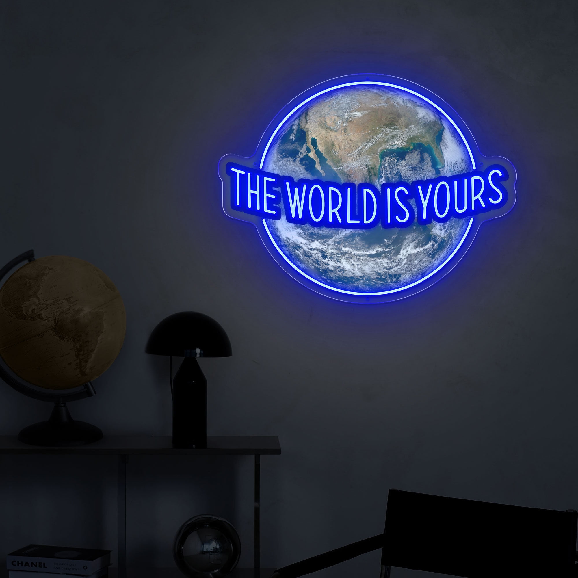 The World Is Yours Neon Sign, World UV Printed Sign, World Wall Decor ...