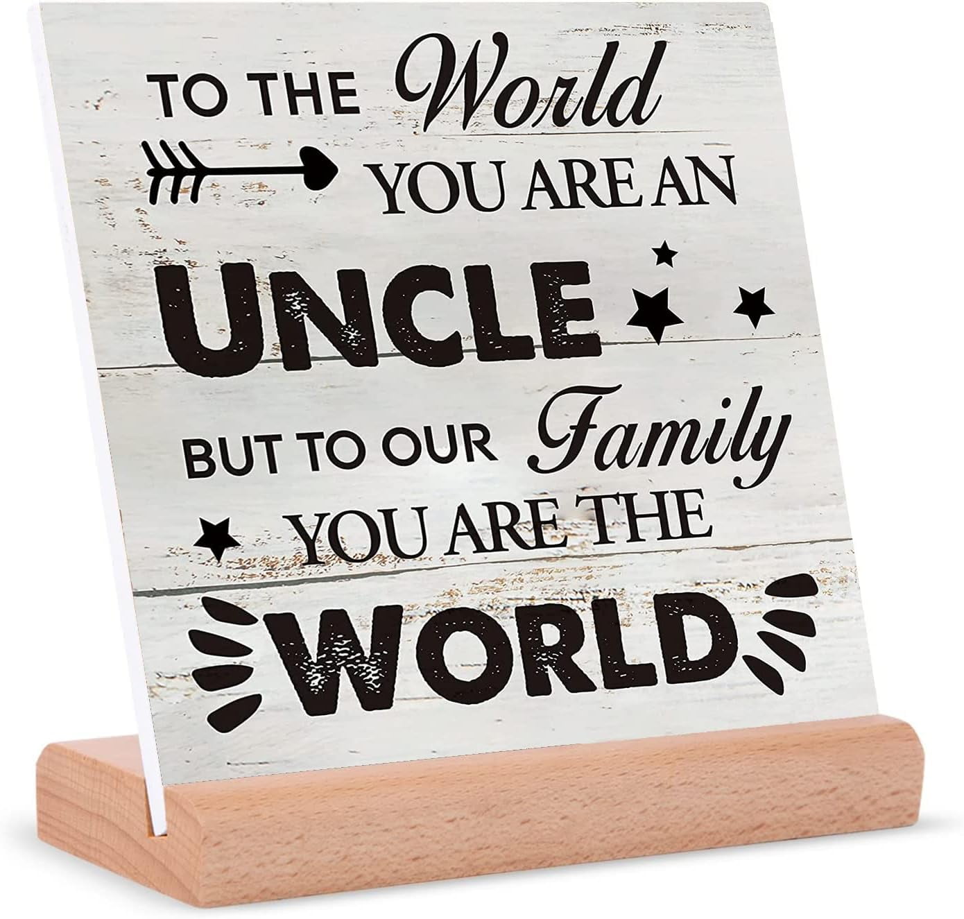 to The World You are an Uncle Ceramic Table Plaque with Wooden Stand ...