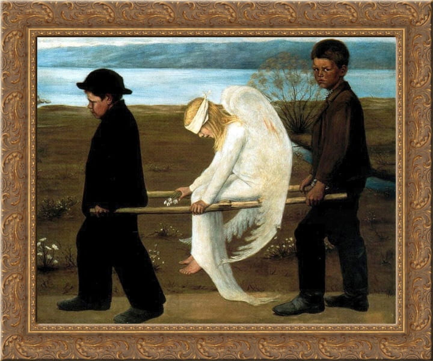 The Wounded Angel 24x20 Gold Ornate Wood Framed Canvas Art by Hugo ...