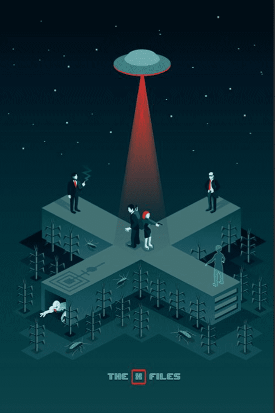 The X-Files 1993 Poster 24x36 Sci-Fi Supernatural Mystery Thriller Art ...