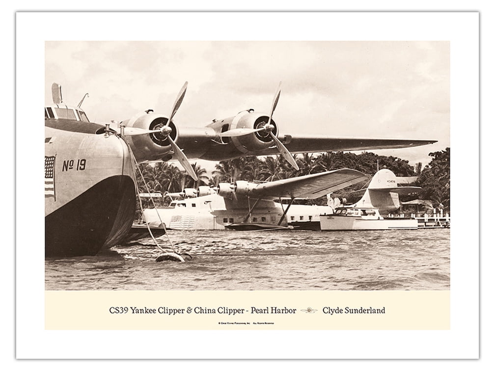The Yankee and China Clipper (Boeing 314) - Pearl Harbor Hawaii 1939 ...