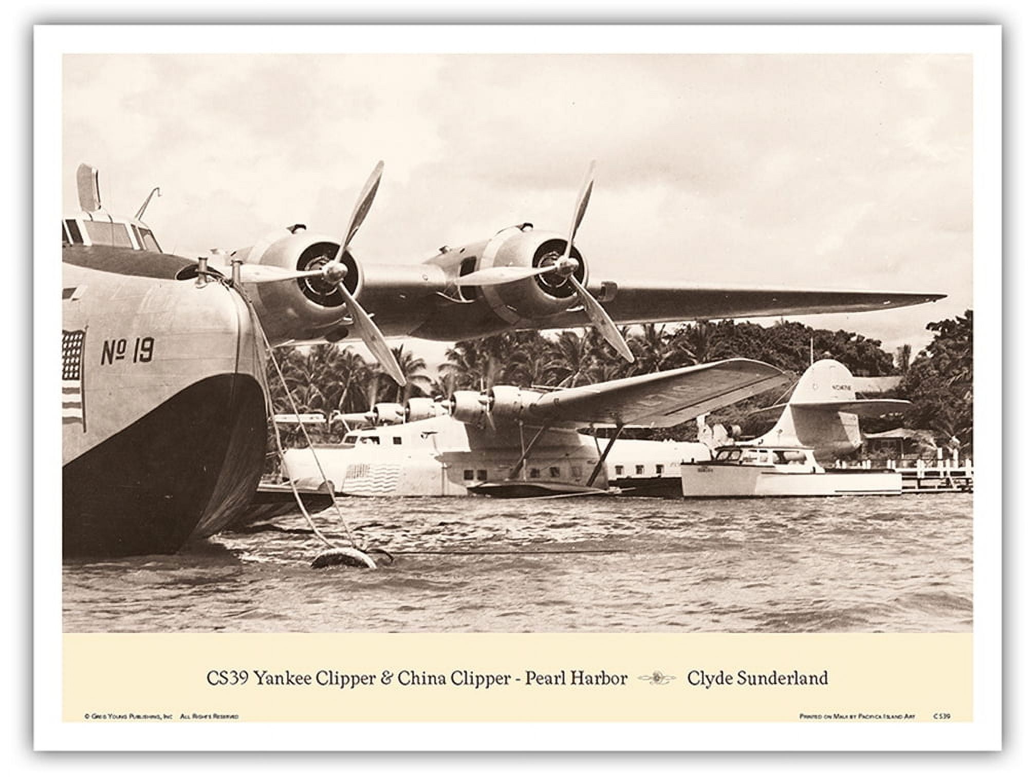 The Yankee and China Clipper (Boeing 314) - Pearl Harbor Hawaii 1939 - Pan American Airways ...