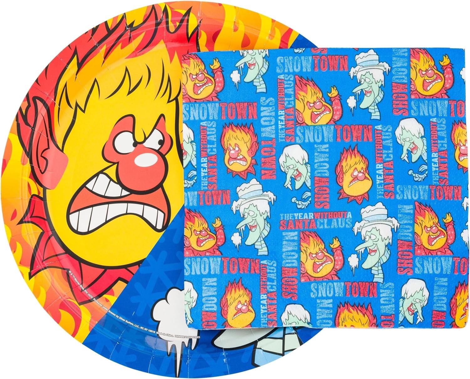 Silver Buffalo, Paper Napkins & Plates, 32ct, Heat Snow Miser Pattern ...