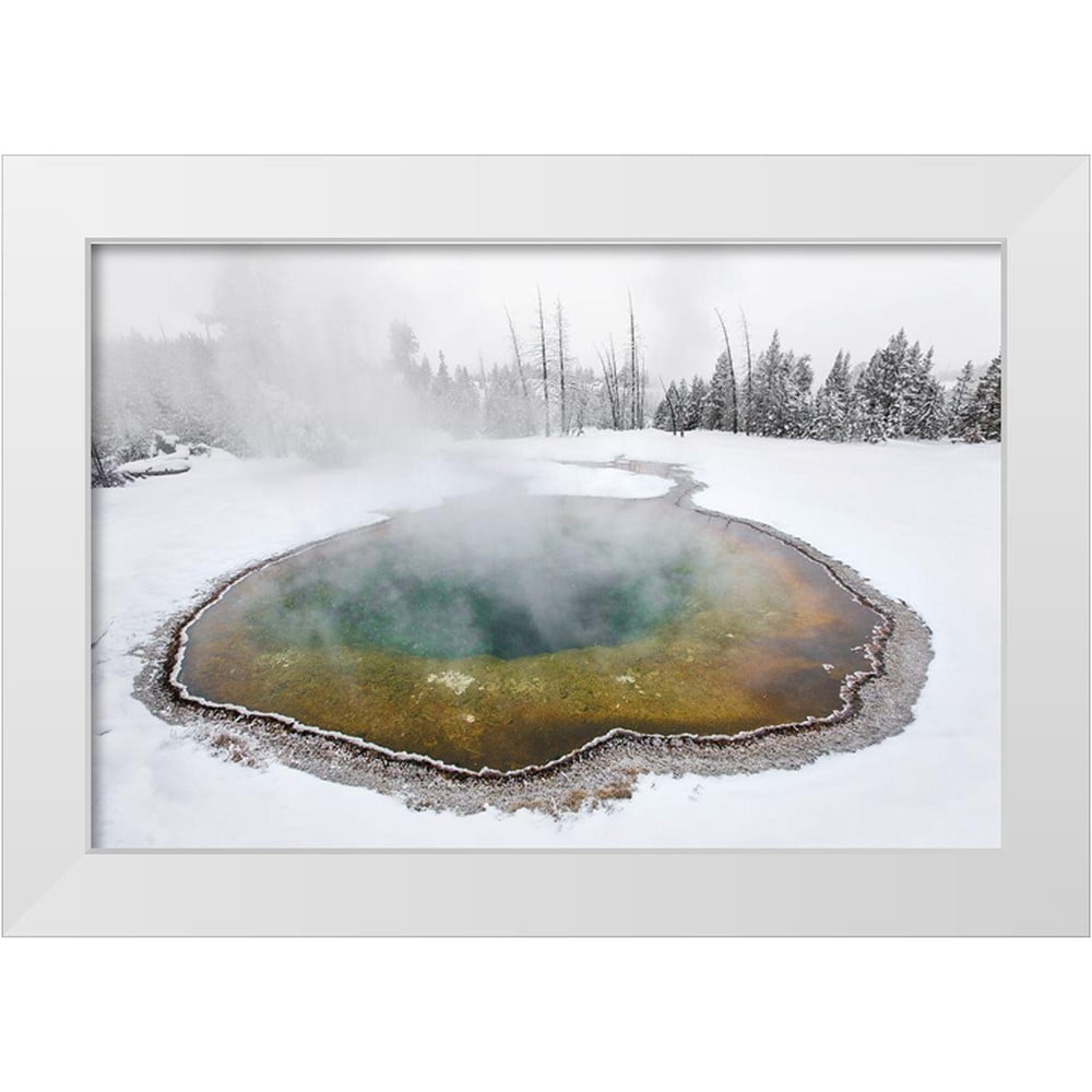 The Yellowstone Collection 18x13 White Modern Wood Framed Museum Art ...