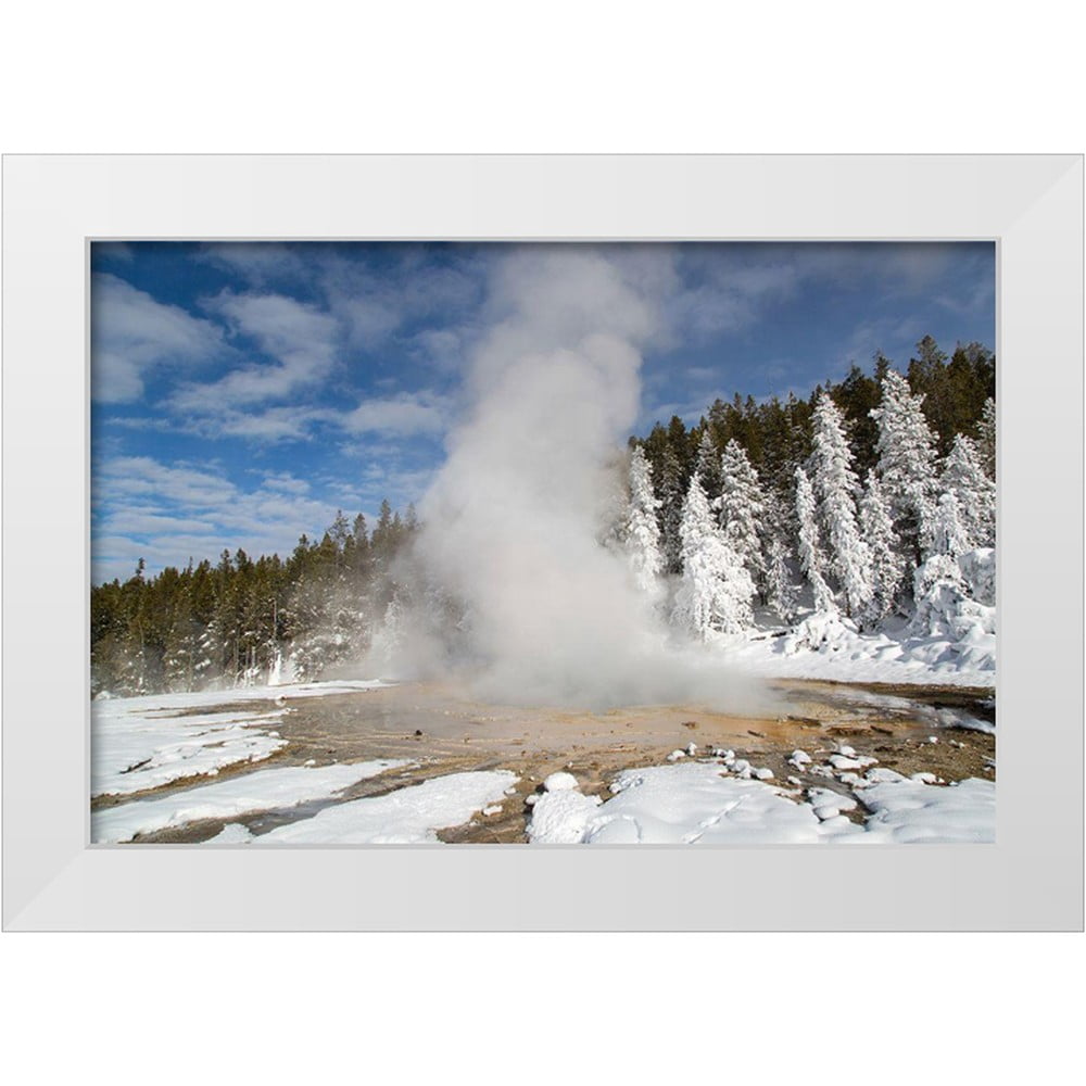 The Yellowstone Collection 18x13 White Modern Wood Framed Museum Art ...
