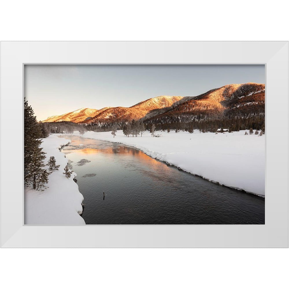 The Yellowstone Collection 18x13 White Modern Wood Framed Museum Art ...