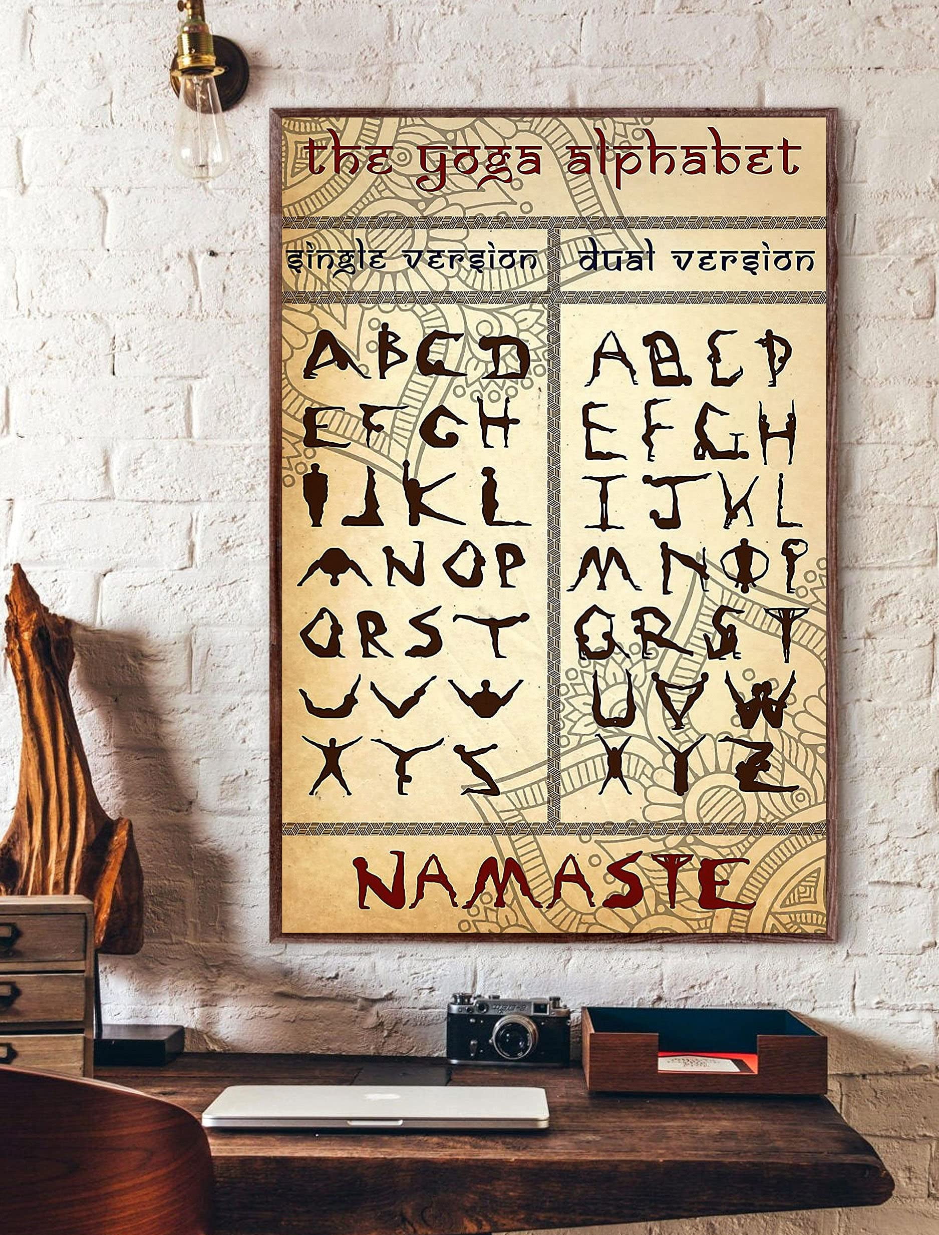 The Yoga Alphabet Poster Yoga Knowledge Best Gift for Yoga Lover ...
