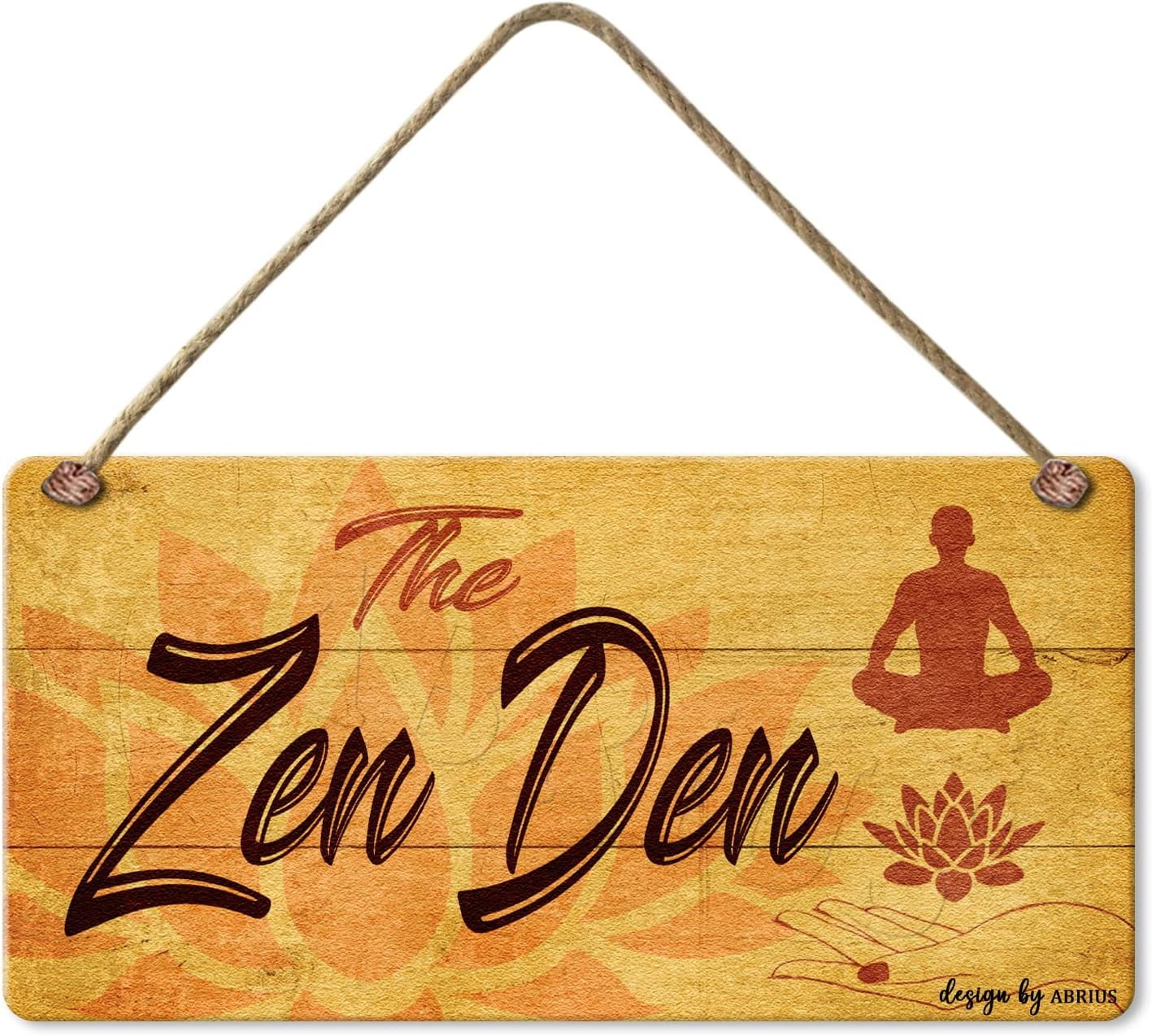The Zen Den Wooden Wall Sign, Hanging Meditation Accessories Decor for ...