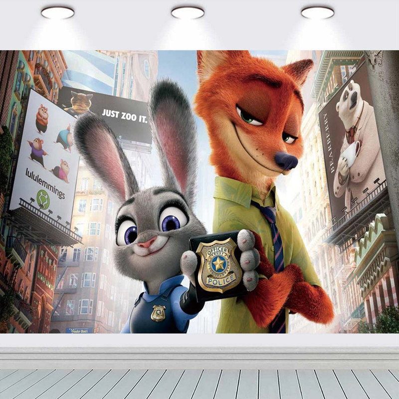 The Zootopia Poster Wall Decor Birthday Banner Backdrop Background ...