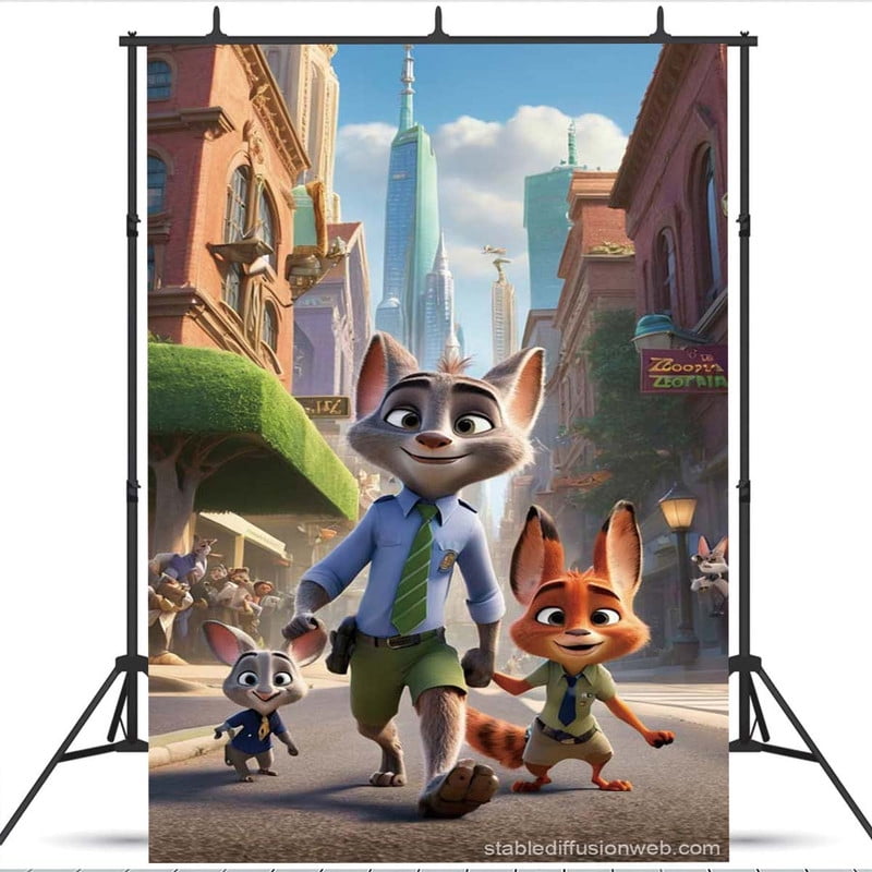 The Zootopia Taspestry Poster Banner Backdrop Background Wall Decor ...