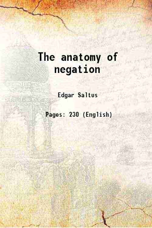The anatomy of negation 1889 - Walmart.com
