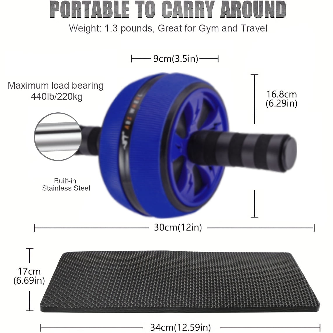 The core strength and abdominal exercise of the Ab Exercise Wheel Kit ...