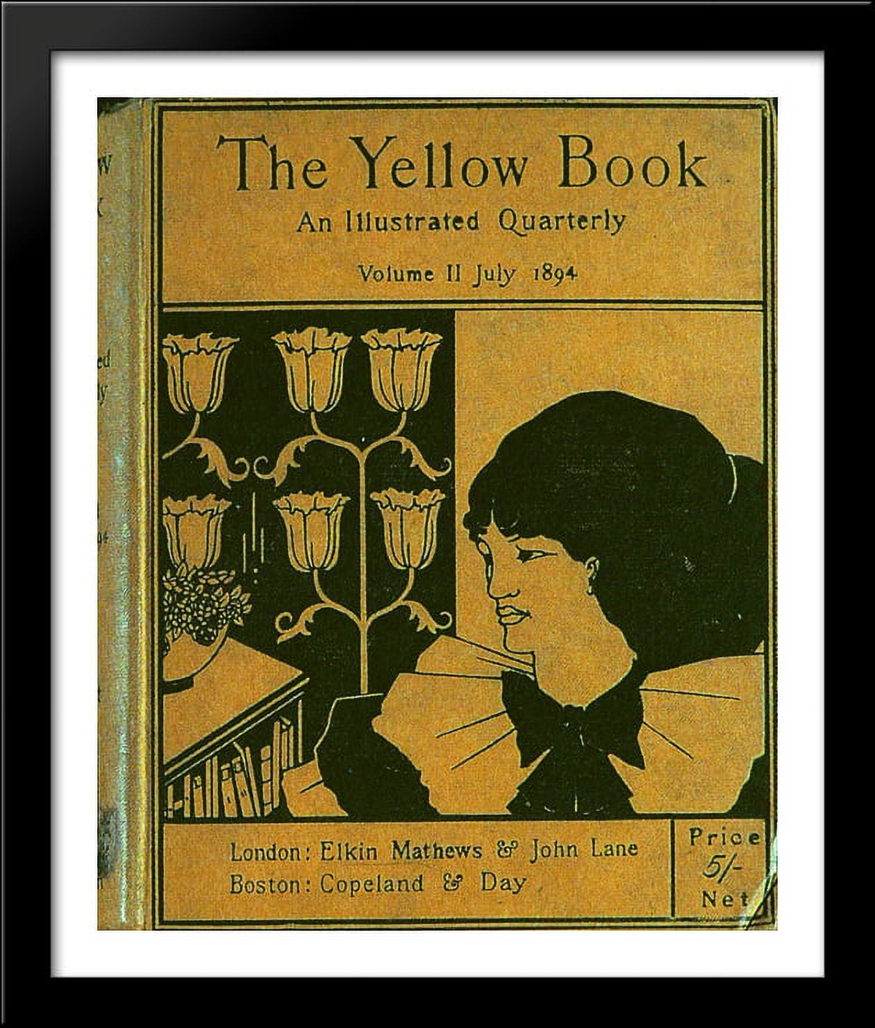 The cover of The Yellow Book 28x34 Large Black Wood Framed Print Art by ...
