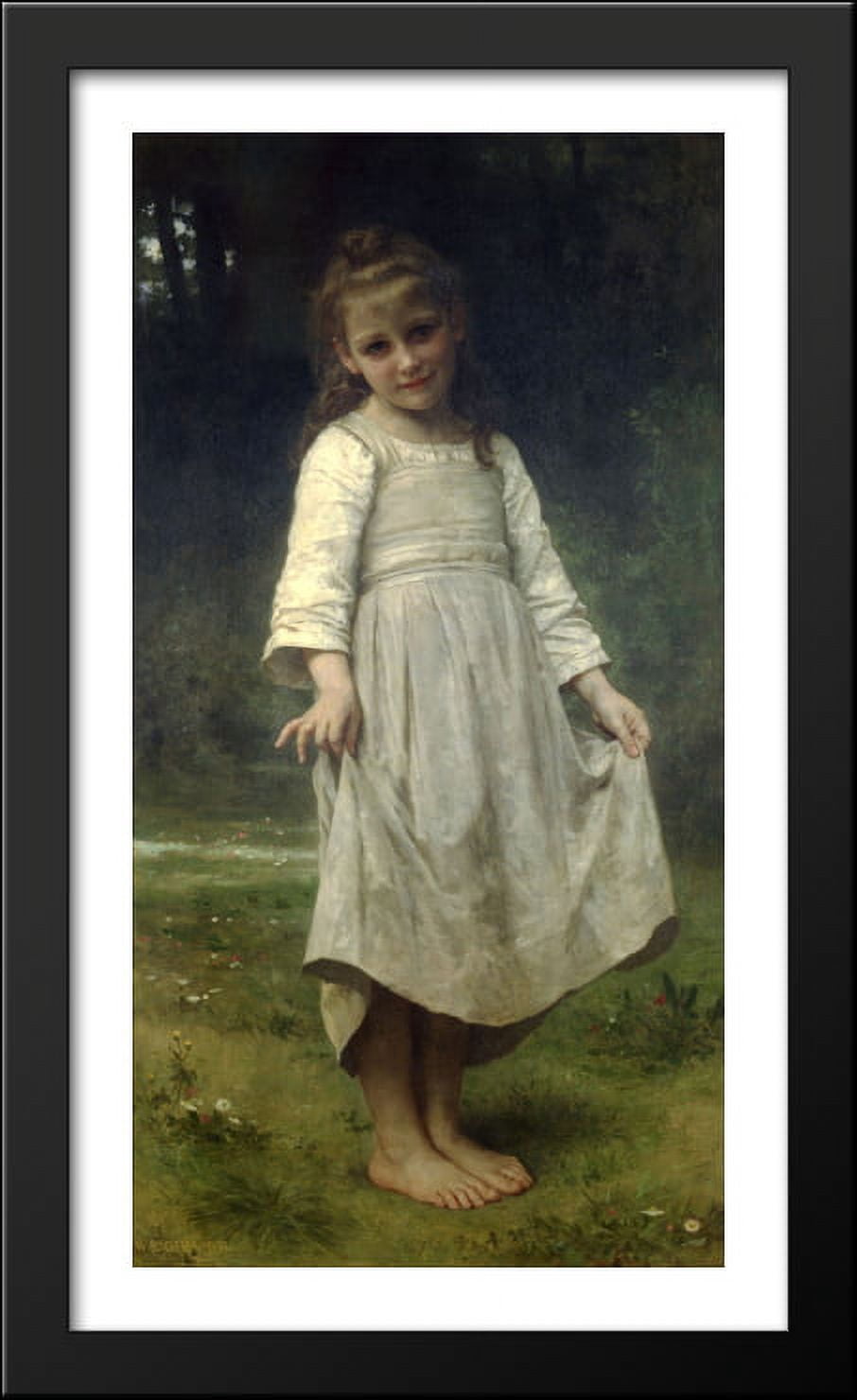 The curtsey 22x40 Large Black Wood Framed Print Art by William Adolphe ...