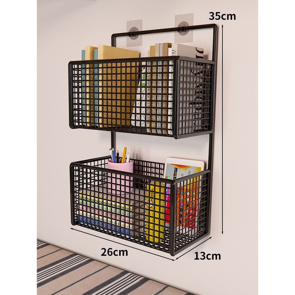 The dormitory storage rack organizes belongings on the bed wall and ...