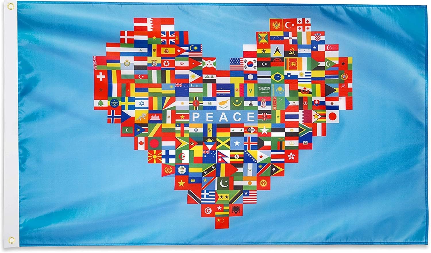 The dove of peace love Peach Green Traditional Peace Flag - UV Fade ...