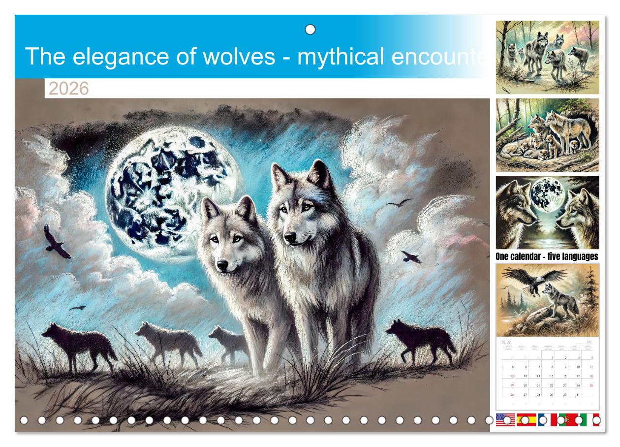 The elegance of wolves - mythical encounters in nature (Monthly Wall ...