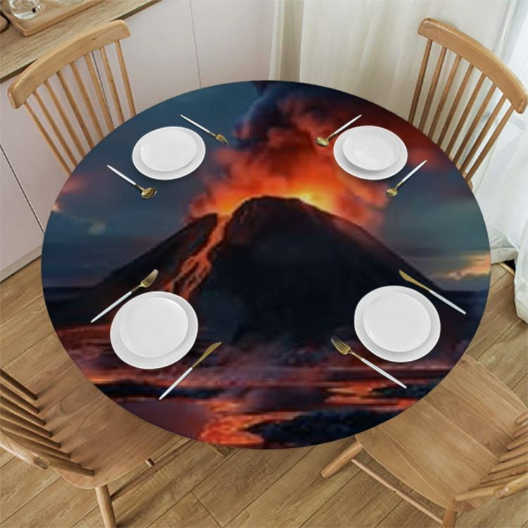 The erupting Kilauea volcano Pattern decorative tablecloth can be ...