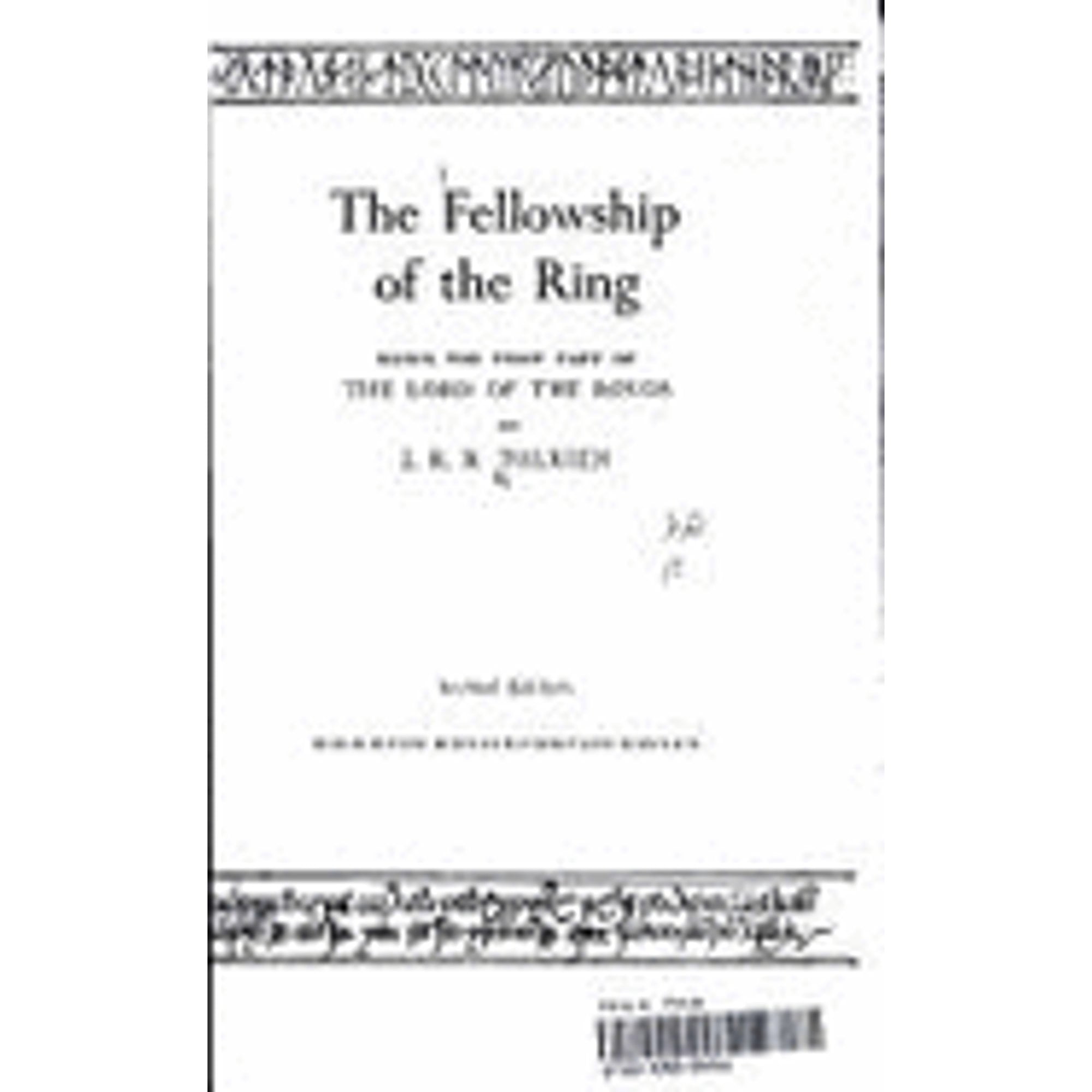 Pre-Owned The fellowship of the ring : being first part lord rings ...