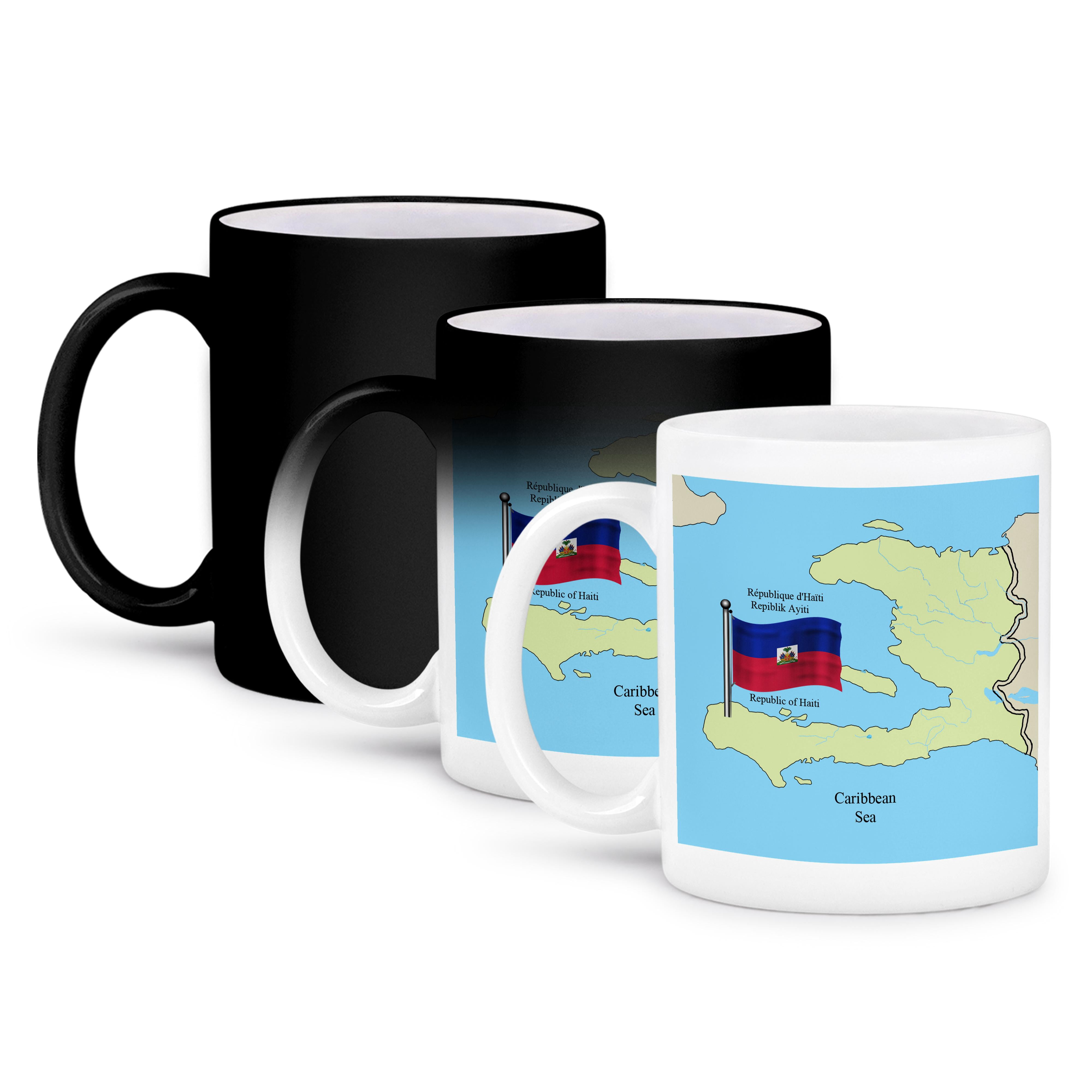 3dRose, The flag, map of Haiti with the Republic of Haiti in English ...