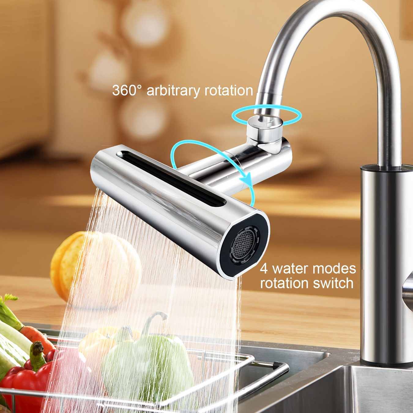The flying rain faucet rotates four gears to switch the rain forest ...