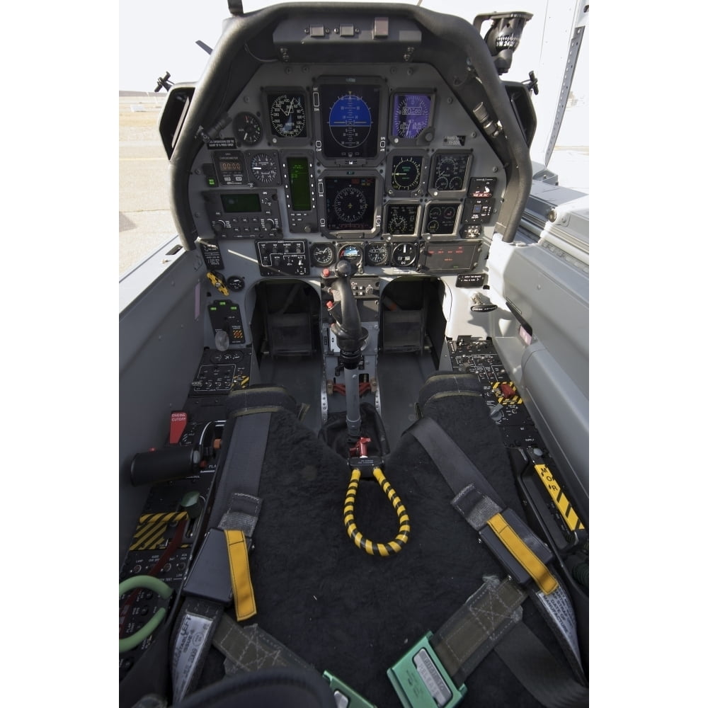 The interior cockpit of an Iraqi Air Force T-6 Texan trainer aircraft ...