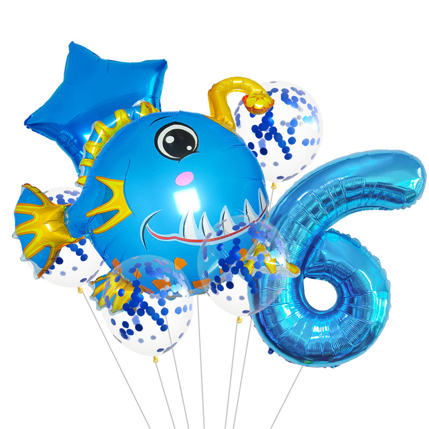 The lantern fish balloon set includes sequined balloons, star balloons ...