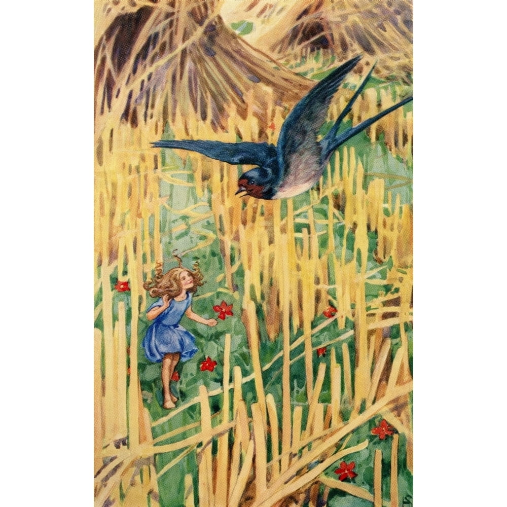 The little swallow was flying past from the story Tommelise Colour illustration by Helen ...
