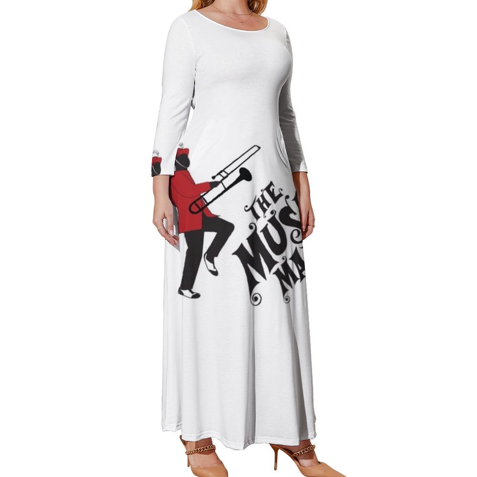 The music man musical Long Sleeved Dress women's evening dresses Prom ...
