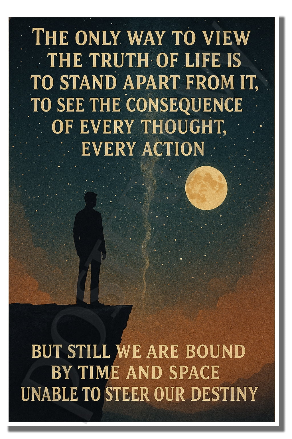 The only way to view the truth of life is to stand apart from it ...