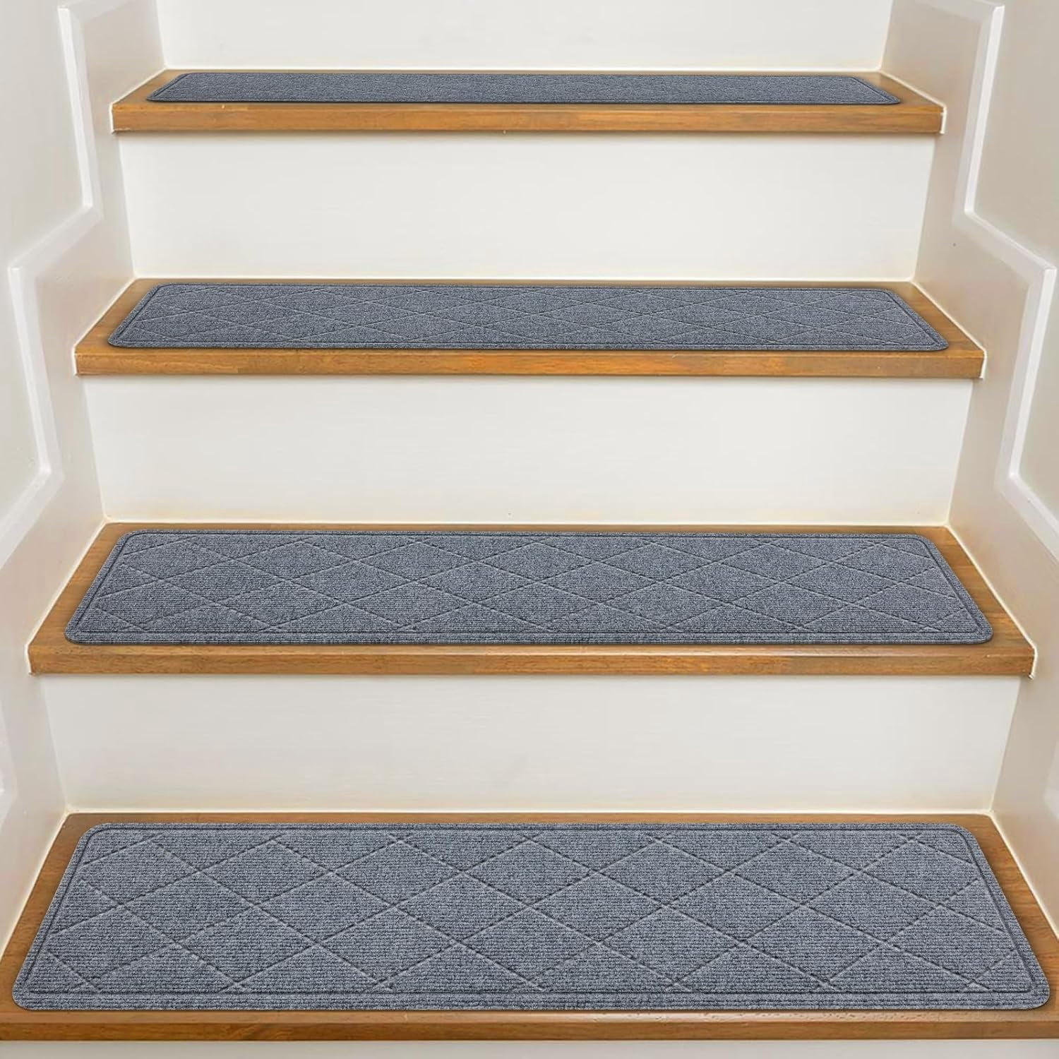 The stair treads of indoor wooden steps are suitable for children, the ...