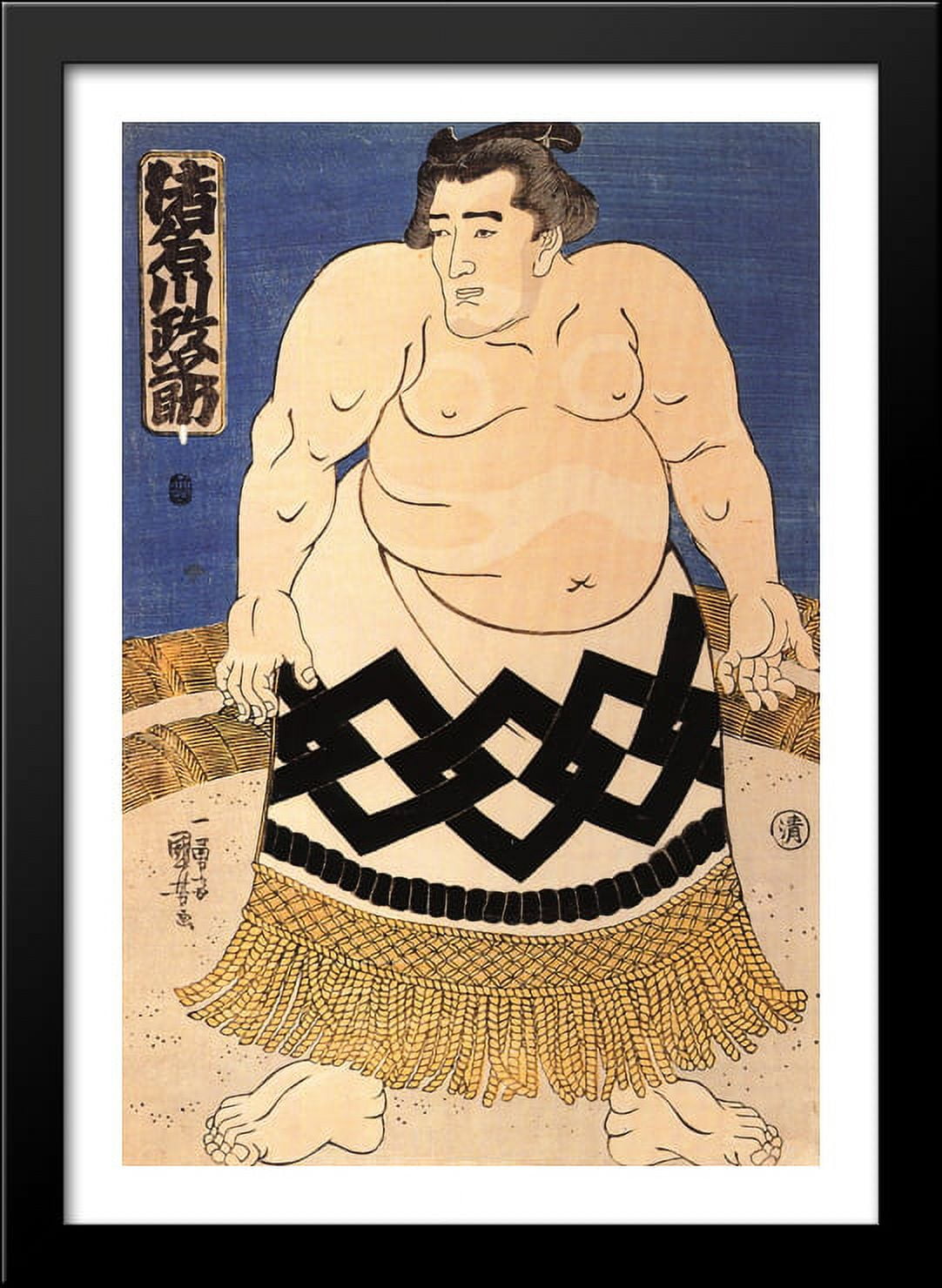 The sumo wrestler 28x40 Large Black Wood Framed Print Art by Utagawa ...