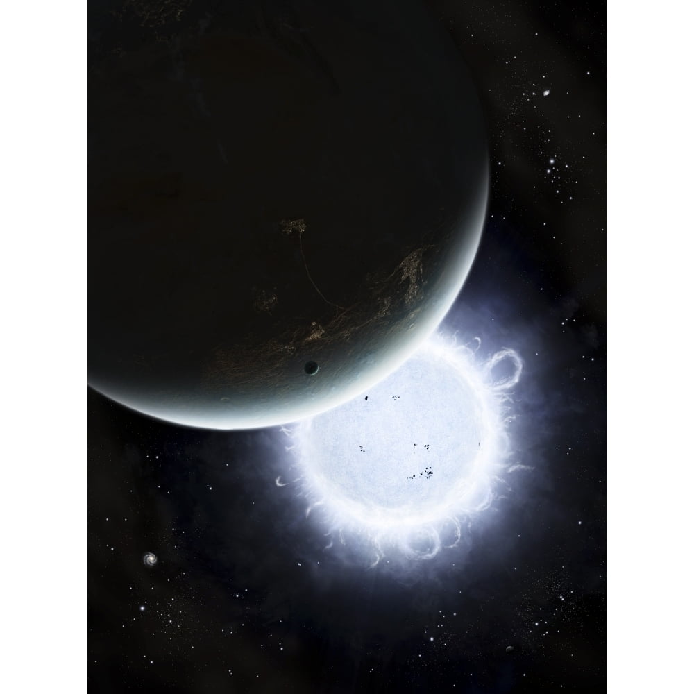 The tiny moon Rakka Ume travels into the shadow of the planet Tenjin ...