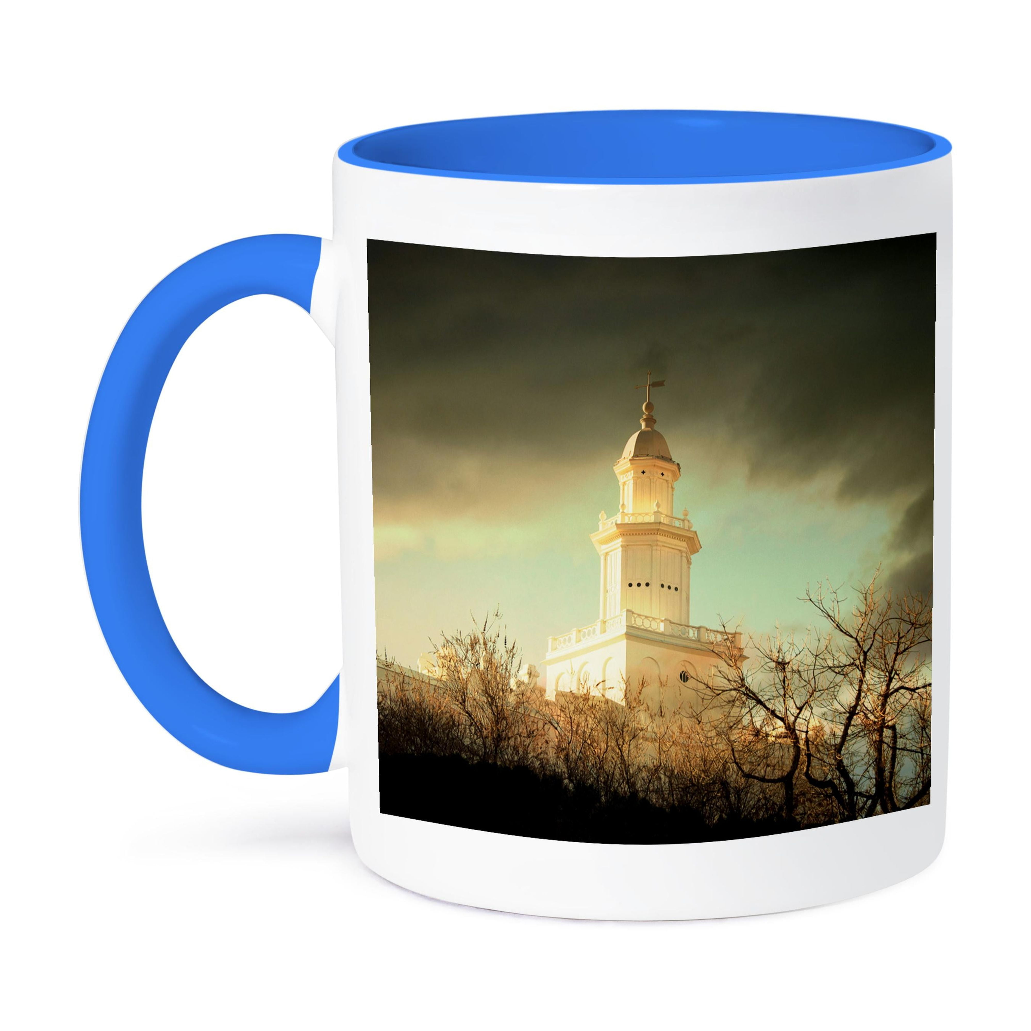 3dRose, The top of the St. George LDS Temple with warm hues and ...