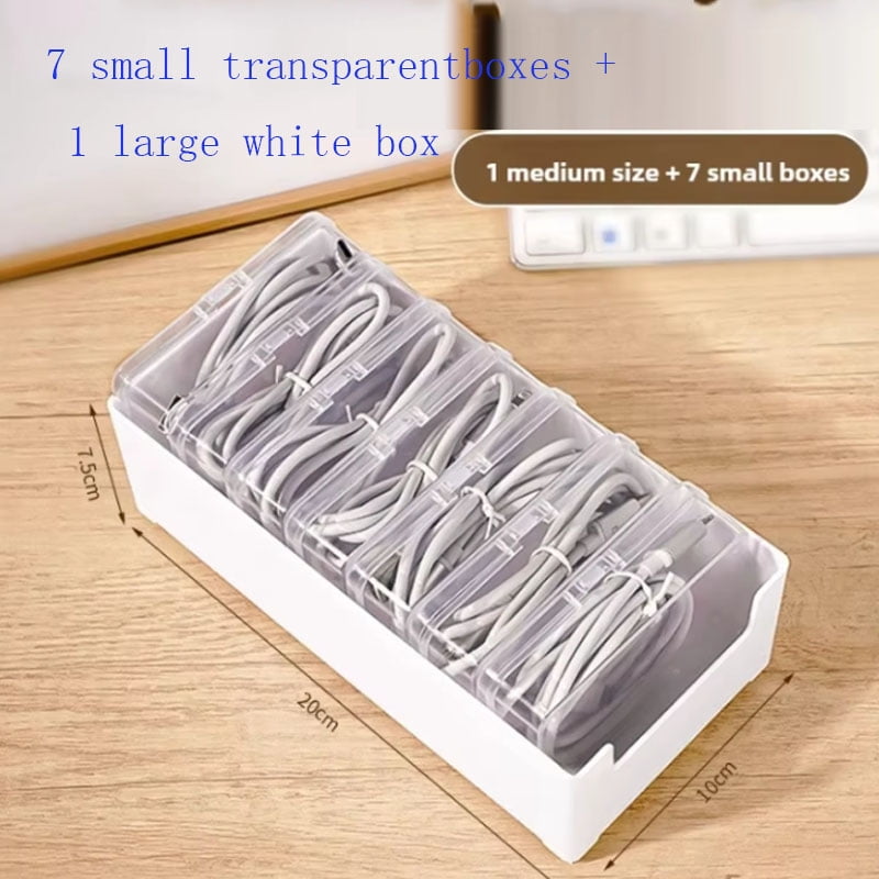 The transparent plastic Data Cable Storage Box household cable ...