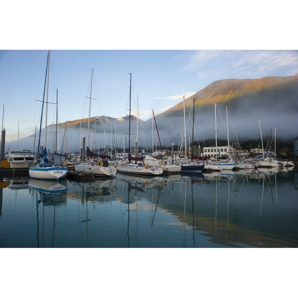 The waterfront of Seward Alaska with Mount Marthon in the background ...