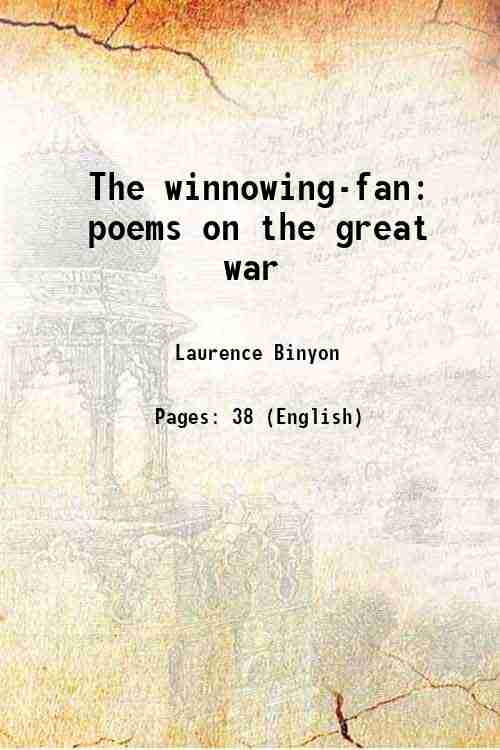 The winnowing-fan poems on the great war 1915 - Walmart.com