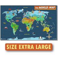 30" x 48" Smithsonian Journeys Blue Ocean World Wall Map - Laminated ...