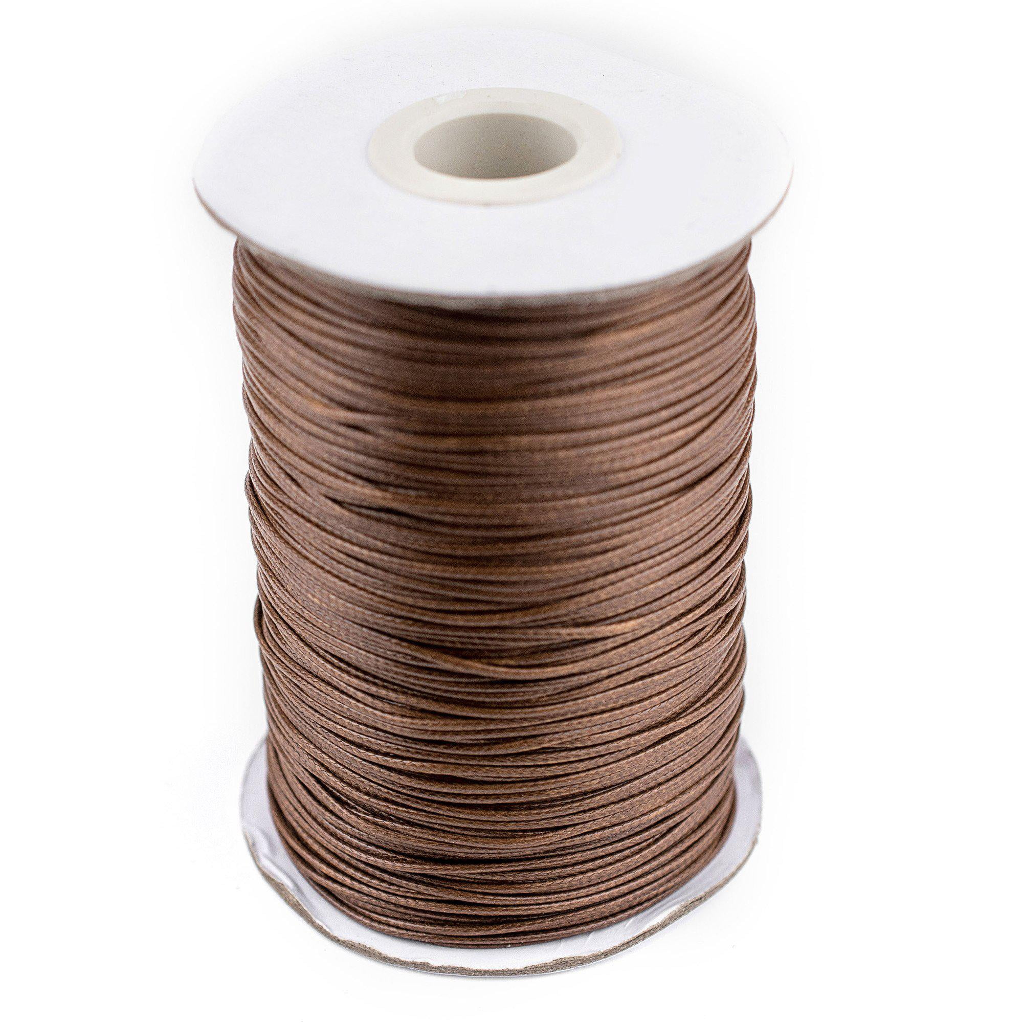 The Bead Chest 1mm Light Brown Waxed Polyester Cord (500ft) - Walmart.com